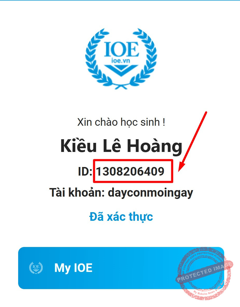 Hướng dẫn xem ID của IOE – Dạy con mỗi ngày